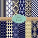 White Navy and Gold Digital Paper: "navy and Gold " Scrapbook Paper ...