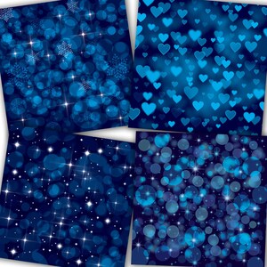 Gold and Blue Digital Paper: "gold and Blue Bokeh" Sparkles Digital ...