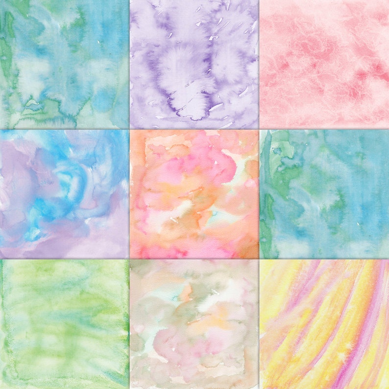 Watercolor Digital Paper: watercolor Textures in - Etsy