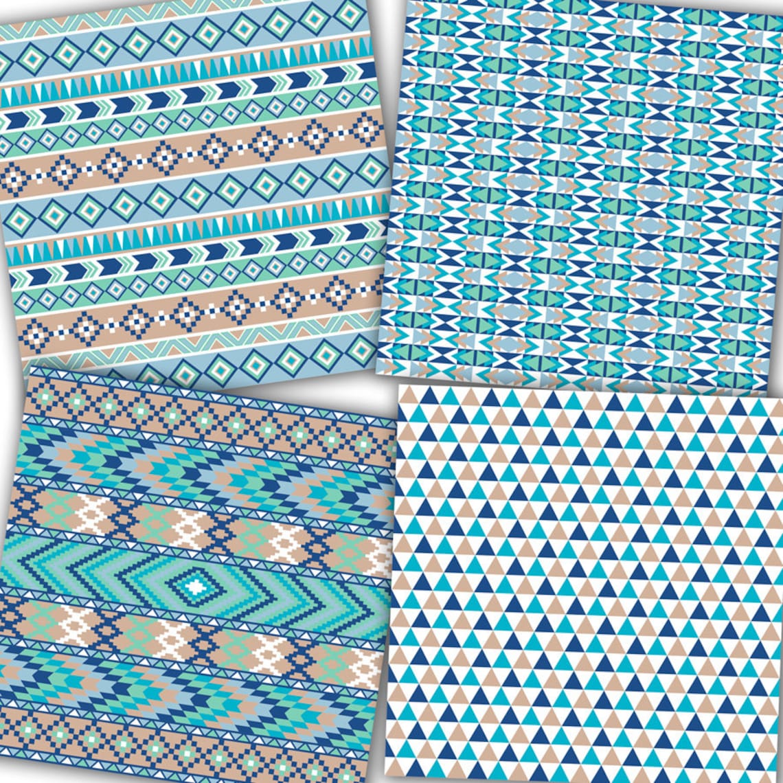 Tribal Digital Paper: Tribal Patterns in Pantone - Etsy