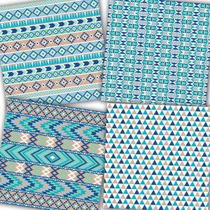 Tribal Digital Paper: Tribal Patterns in Pantone Spring Colors, With ...