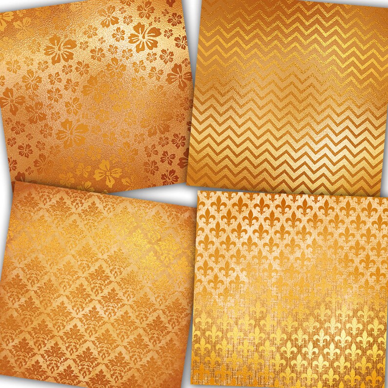 Copper Digital Paper Copper Textures Copper Foil Patterns - Etsy