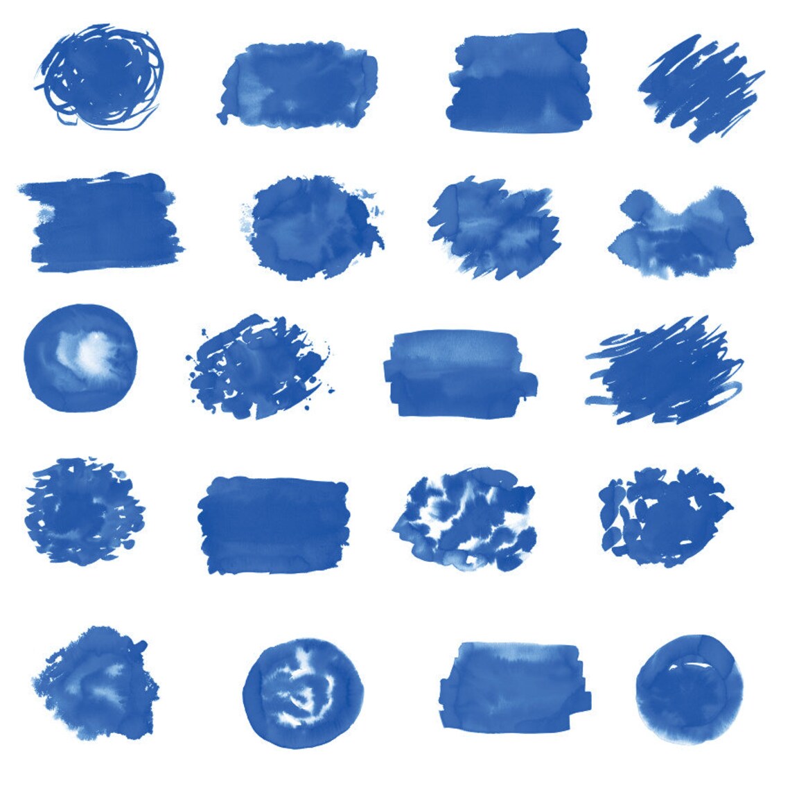 Watercolor Splash Clipart Blue Watercolor Brush Strokes Blue - Etsy