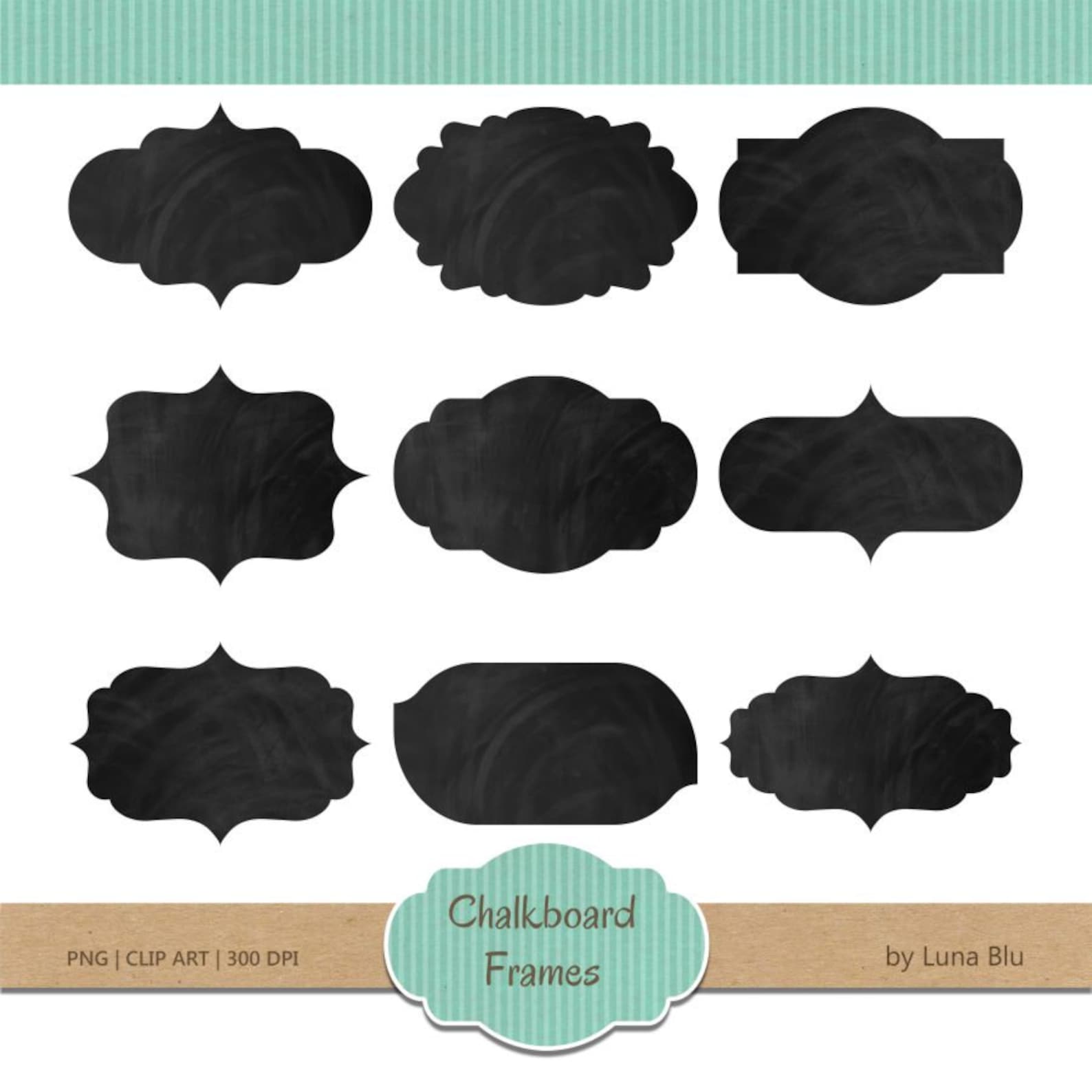 Digital Chalkboard Frames: chalkboard Labels 24 - Etsy