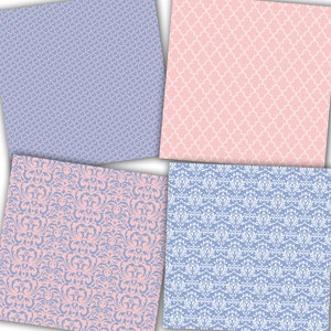 Rose Quartz and Serenity Digital Paper: Pink and Blue Digital Paper ...