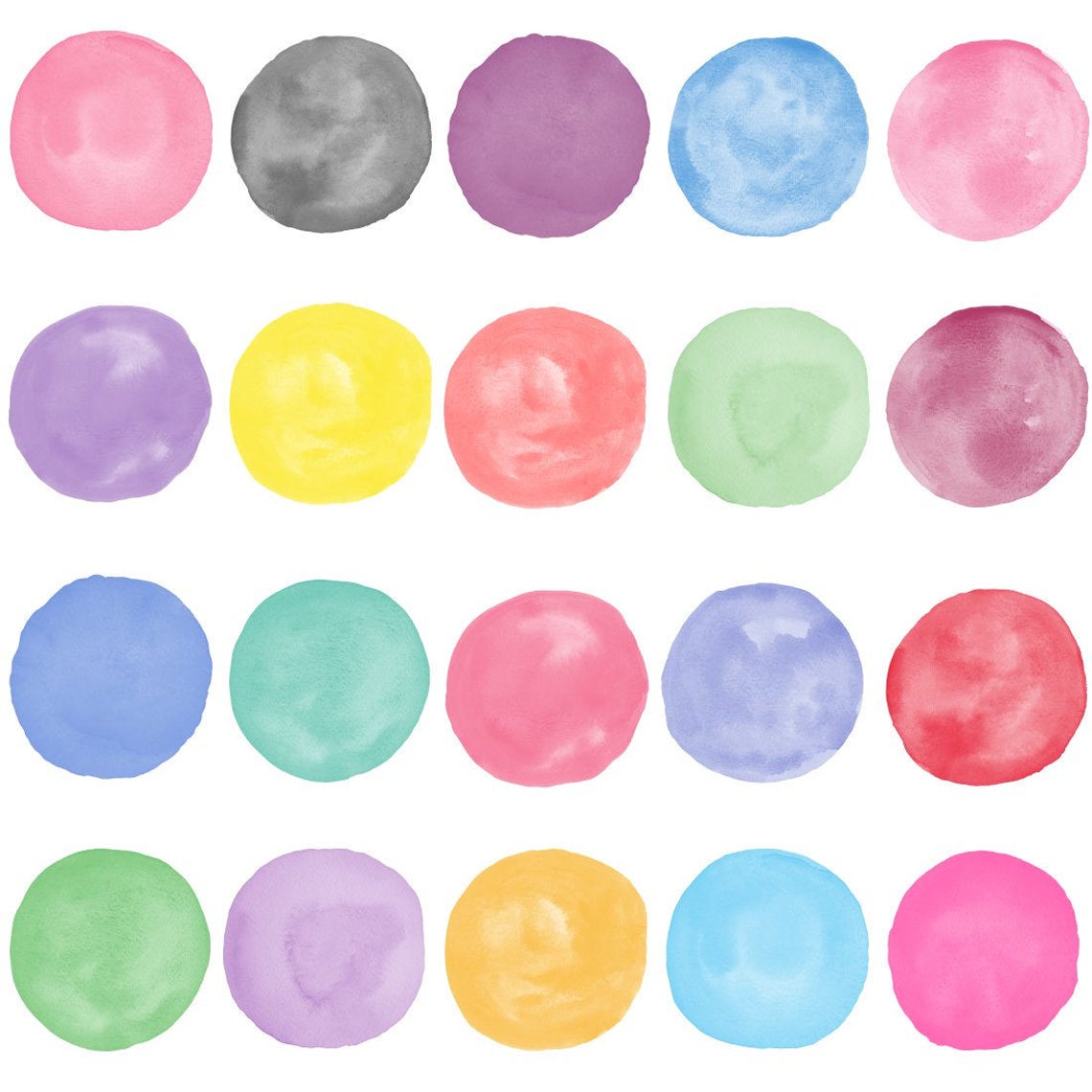 Watercolor Circles Clipart Handpainted Watercolor Circles - Etsy
