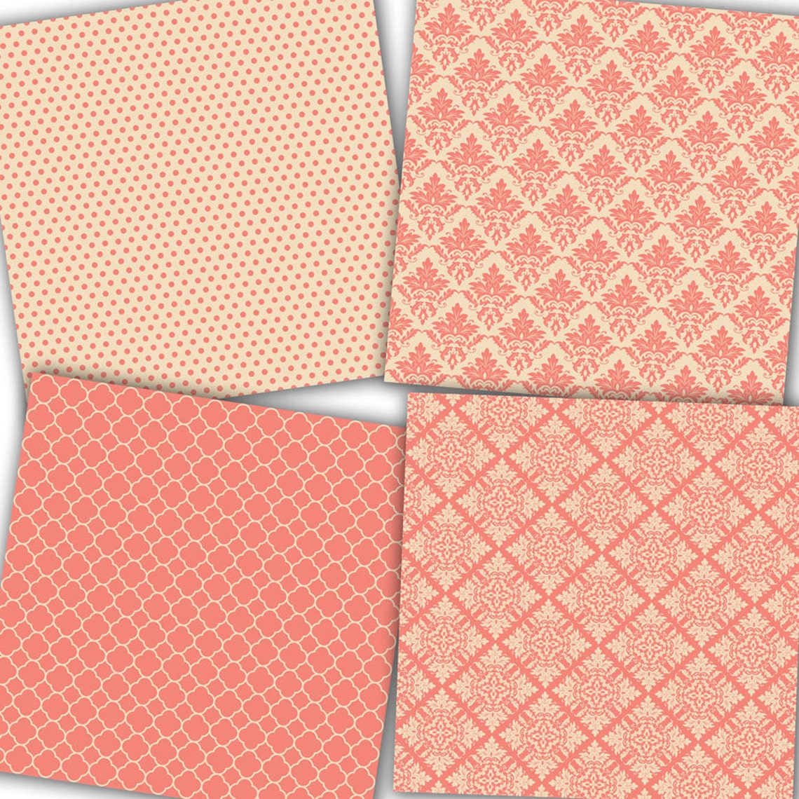 Coral and Sand Digital Paper: coral and Sand Patterns | Etsy