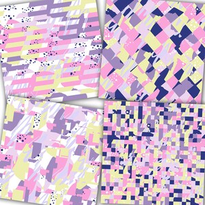 Stylish Digital Paper, Modern Abstract Geometric Seamless Patterns ...