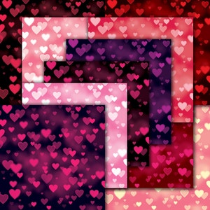 Heart Digital Paper Pack: " Heart Bokeh" Heart Digital Paper in Pink ...