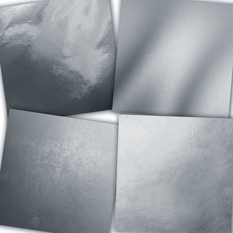 Silver Foil Digital Paper: Metallic Textures (JPG, 12x12, 300dpi) - Etsy