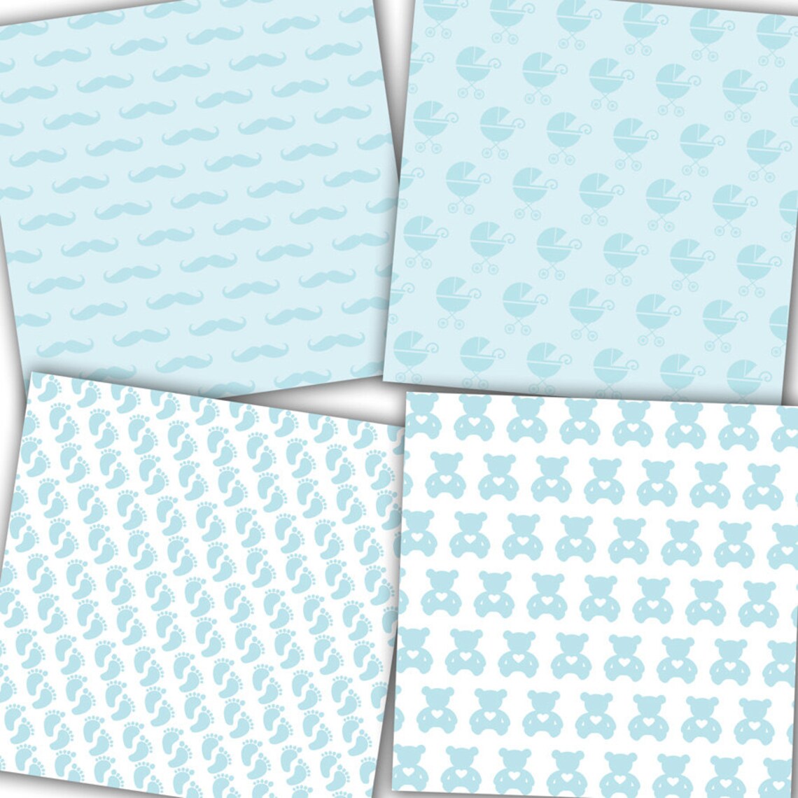 Baby Boy Digital Paper Pack: it's a Boy Light | Etsy
