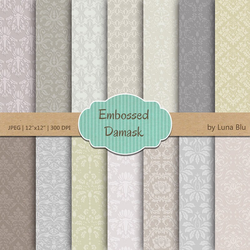 Damask Digital Paper - Etsy