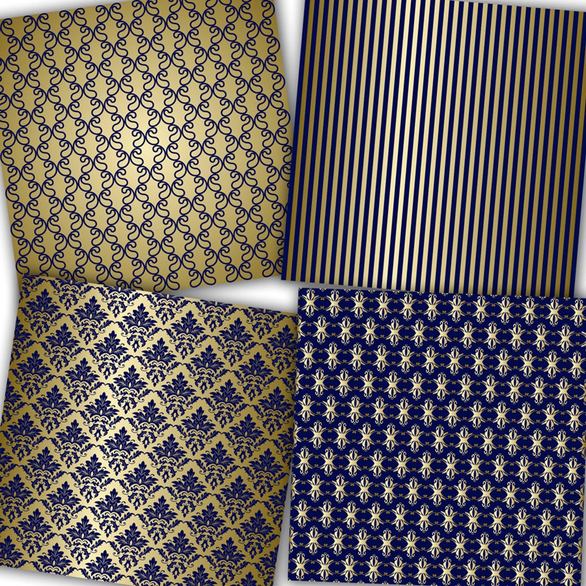 Navy and Gold Digital Paper: Navy and Gold | Etsy