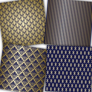 Navy and Gold Digital Paper: "navy and Gold " Scrapbook Paper, for ...