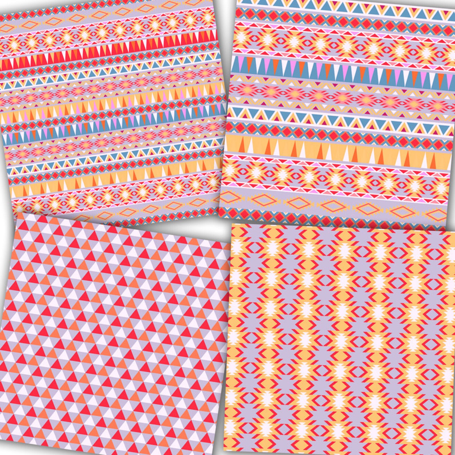 Tribal Digital Paper: Tribal Patterns Include | Etsy