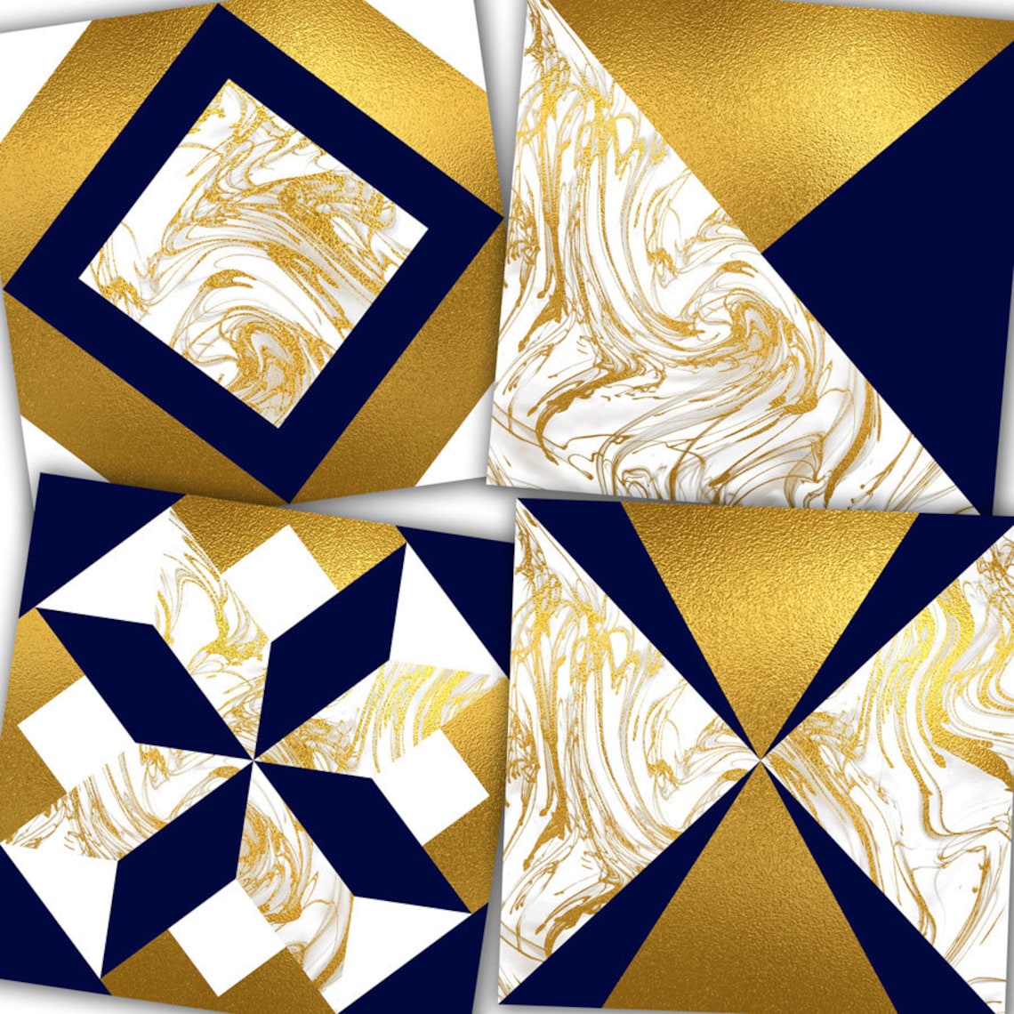 Navy and Gold Geometric Digital Paper: navy and Gold Geo - Etsy