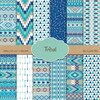 Tribal Digital Paper: " Tribal Patterns" Include Triangles, Chevron ...