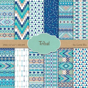 Tribal Digital Paper: Tribal Patterns in Pantone Spring Colors, With ...
