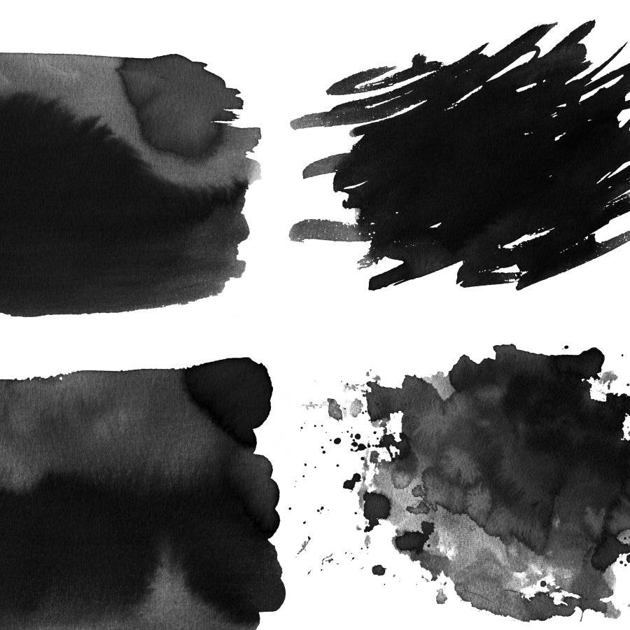 Black Watercolor Splash Clipart Watercolor Brush Strokes - Etsy