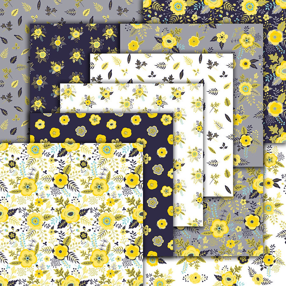 Flower Digital Background Flower Digital Paper Pack Flower | Etsy