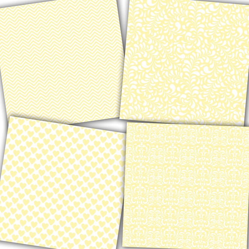 Soft Yellow Digital Paper: Baby Yellow Patterns | Etsy