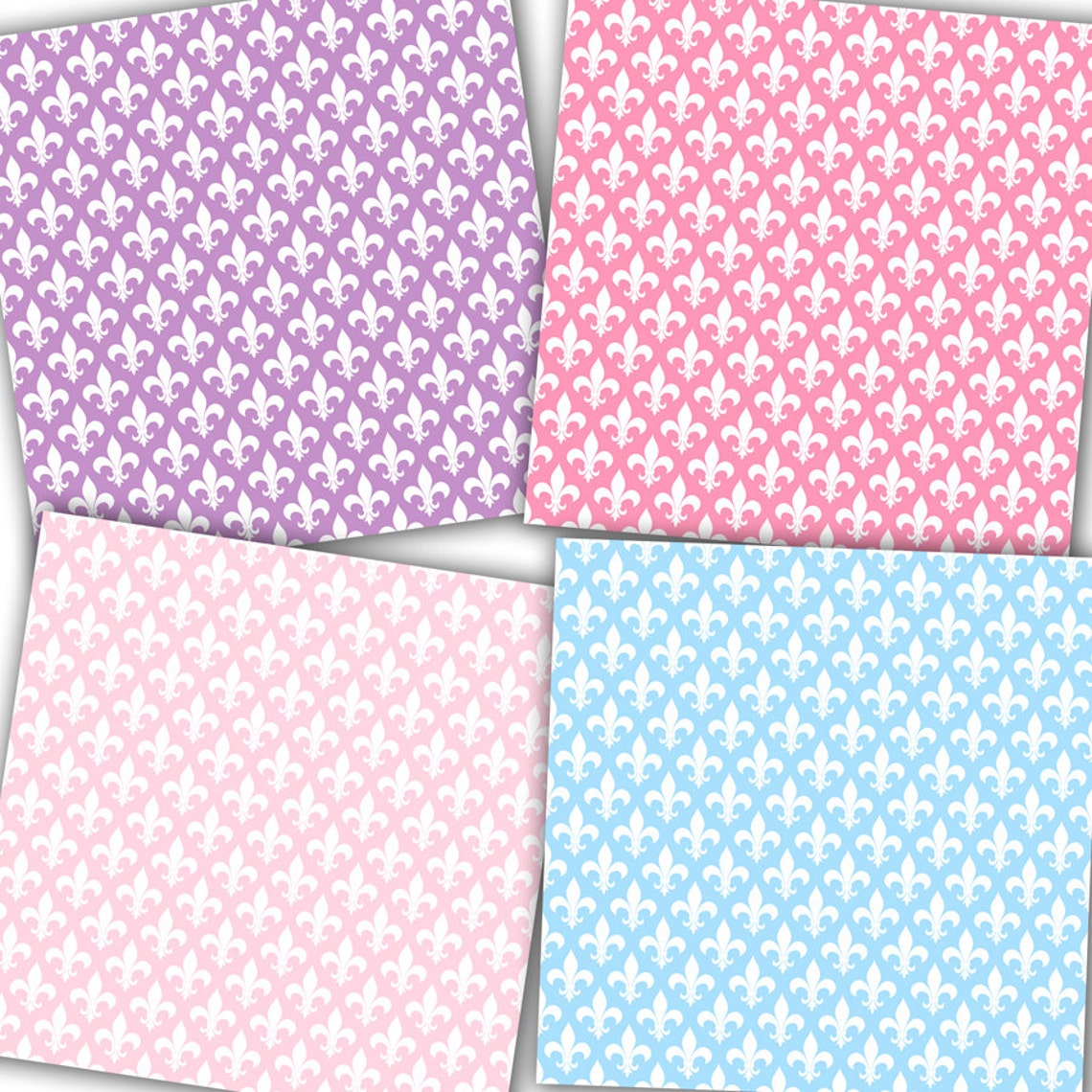 Fleur De Lis Digital Paper Pack: rainbow Fleur De - Etsy