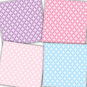 Fleur De Lis Digital Paper Pack: "rainbow Fleur De Lis" Digital Paper ...