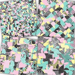 Geometric Digital Paper, Pastel Geometric, Modern Digital Paper, Modern ...