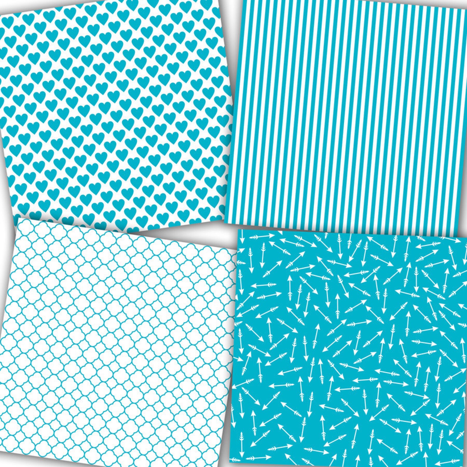 Blue Digital Paper: Scuba Blue Pantone Spring | Etsy