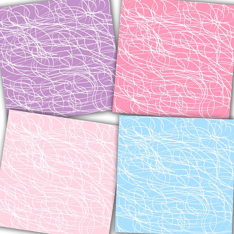 Scribble Digital Paper Pack: rainbow Scribbles - Etsy