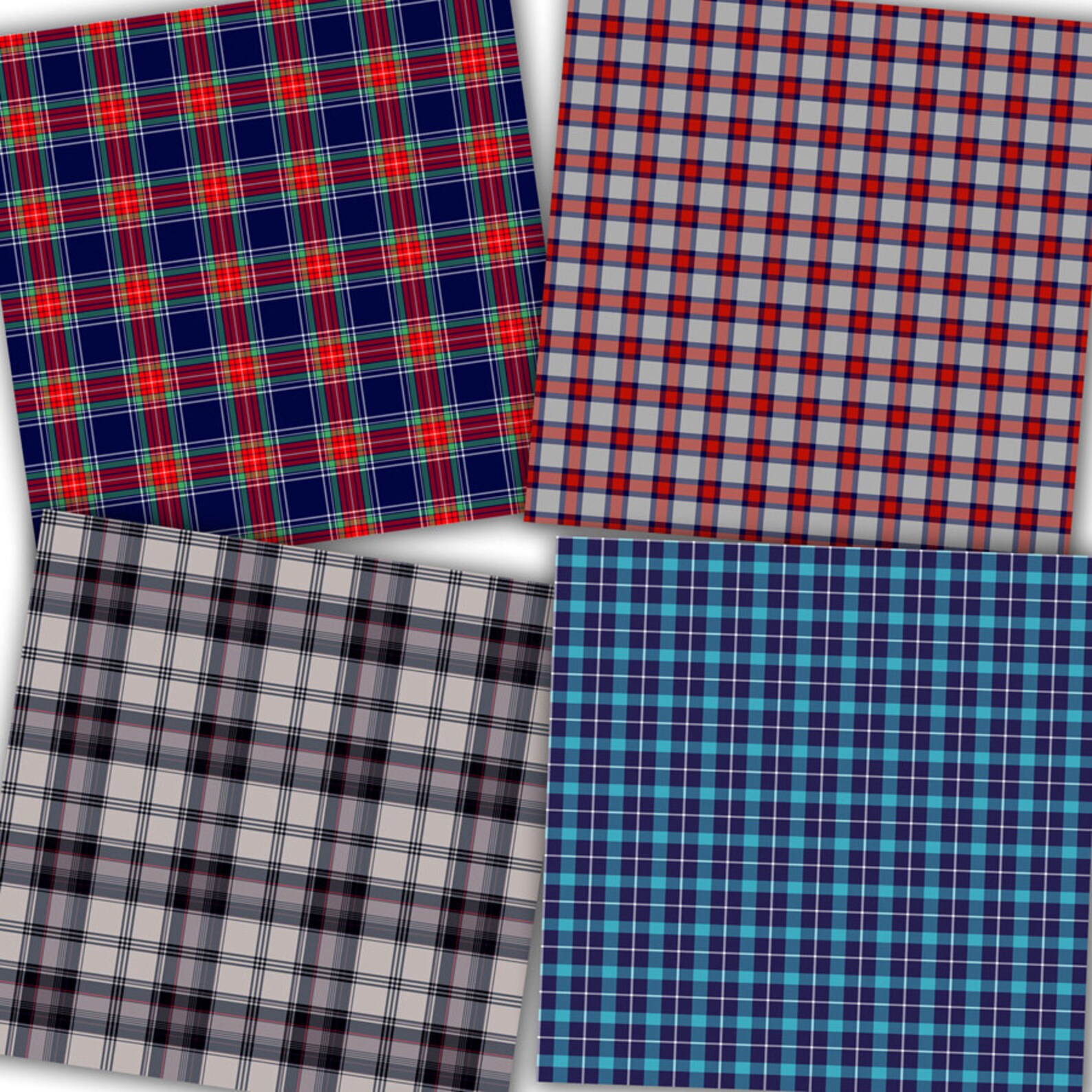 Plaid Digital Paper: plaid Patterns Scrapbooking Paper, Plaid ...