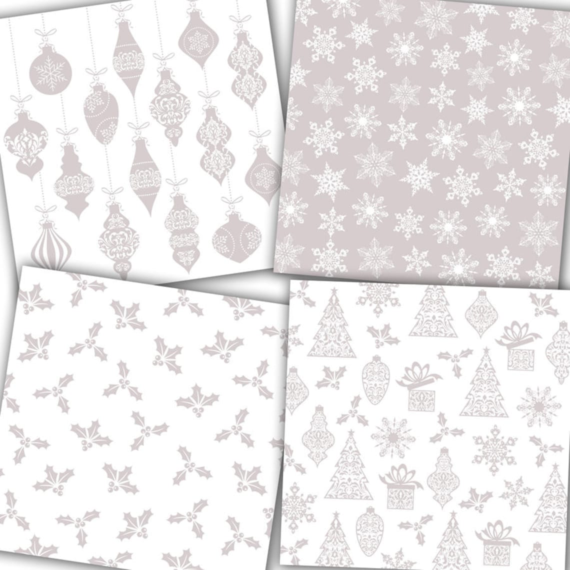 White Christmas Digital Paper White Christmas Backgrounds | Etsy