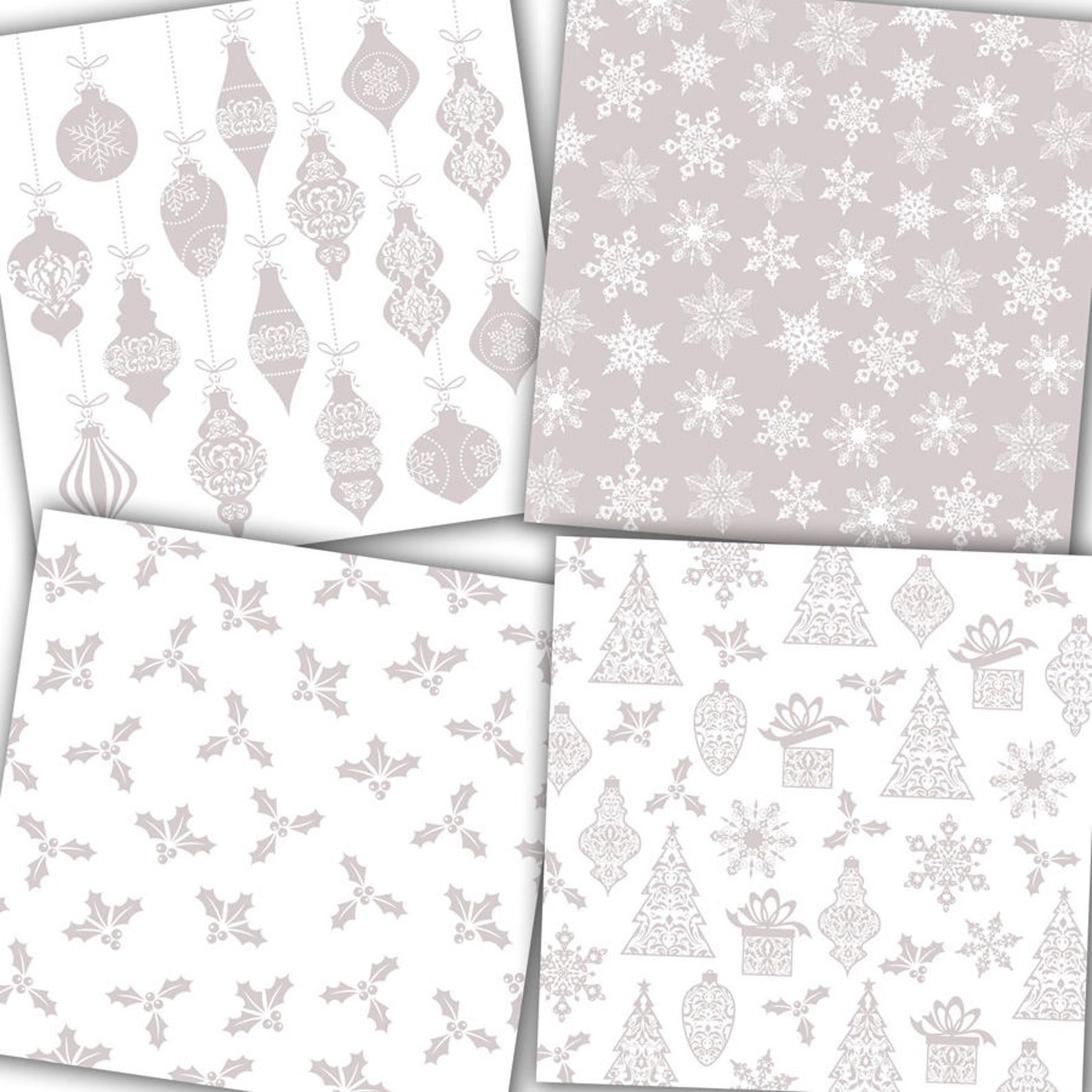 White Christmas Digital Paper White Christmas Backgrounds - Etsy