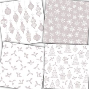 White Christmas Digital Paper, White Christmas Backgrounds, Christmas ...