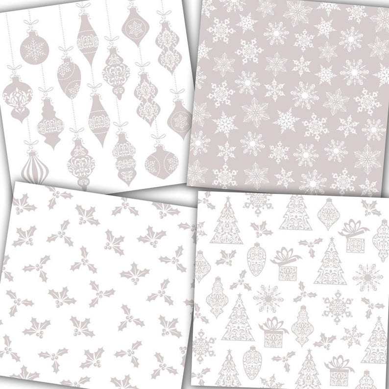 White Christmas Digital Paper White Christmas Backgrounds - Etsy