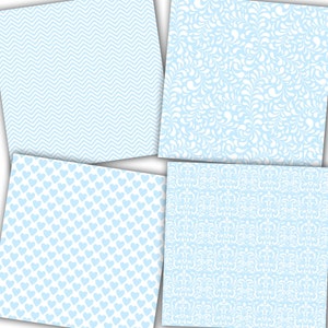 Baby Blue Digital Paper: "baby Blue Patterns" Soft Blue, Light Blue ...