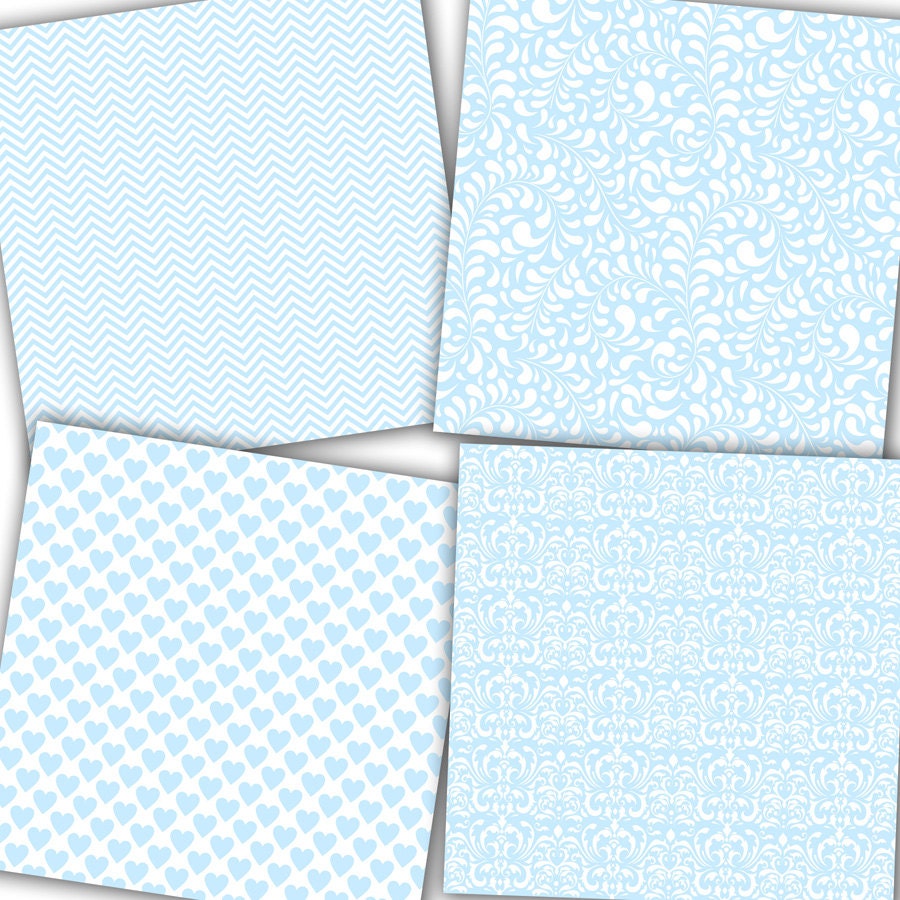 Baby Blue Digital Paper: baby Blue Patterns Soft | Etsy