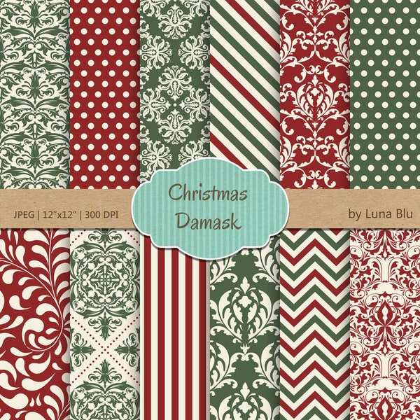 Red Damask Paper - Etsy