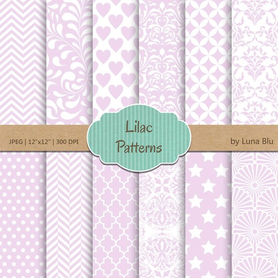 Lilac Digital Paper: Baby Lilac Patterns soft | Etsy