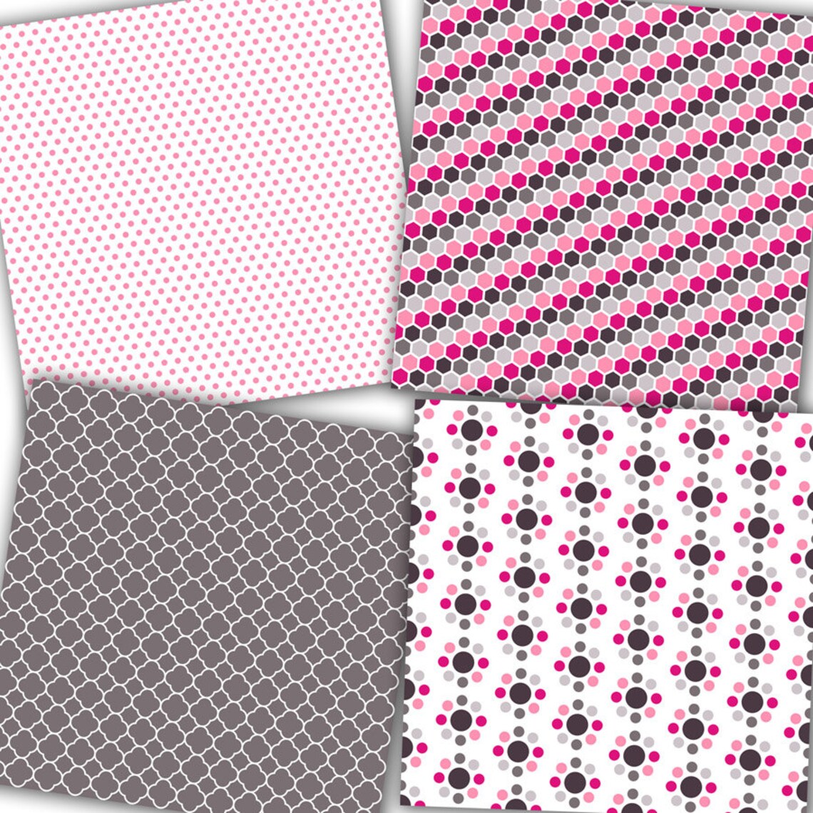 Pink and Gray Digital Paper: pink and Gray - Etsy