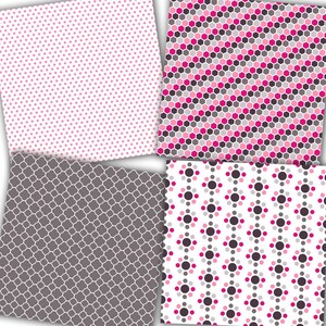 Pink and Gray Digital Paper: "pink and Gray Geometric" Digital Paper ...