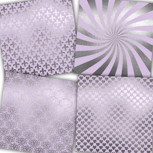 Lavender Digital Paper, Silver Digital Paper, Metallic Digital Paper ...