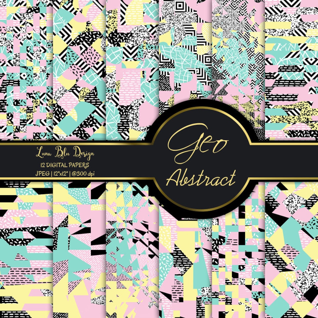 Geometric Digital Paper, Pastel Geometric, Modern Digital Paper, Modern ...
