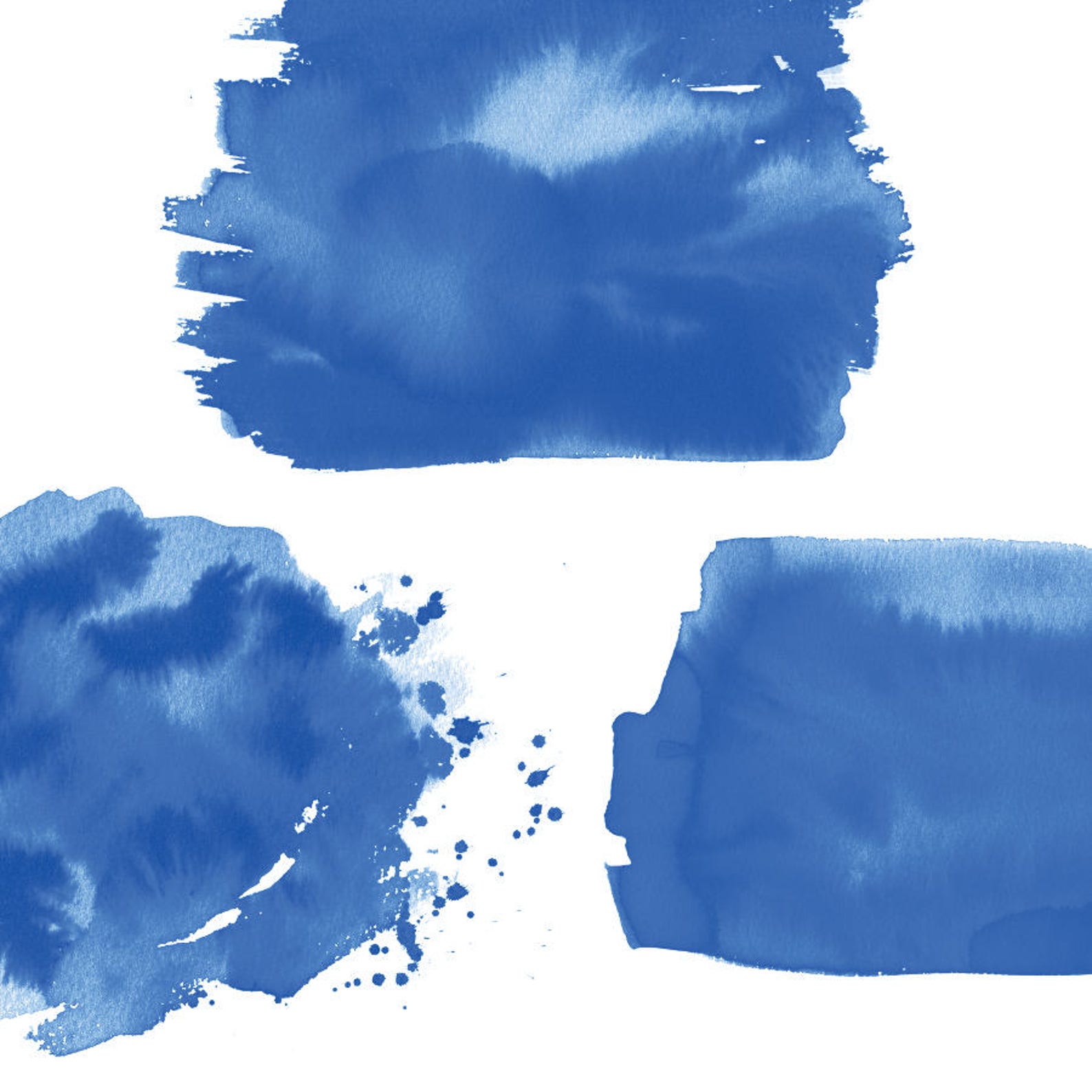 Watercolor Splash Clipart Blue Watercolor Brush Strokes Blue - Etsy