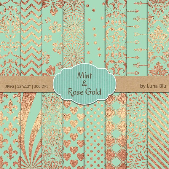 Rose Gold And Mint Green