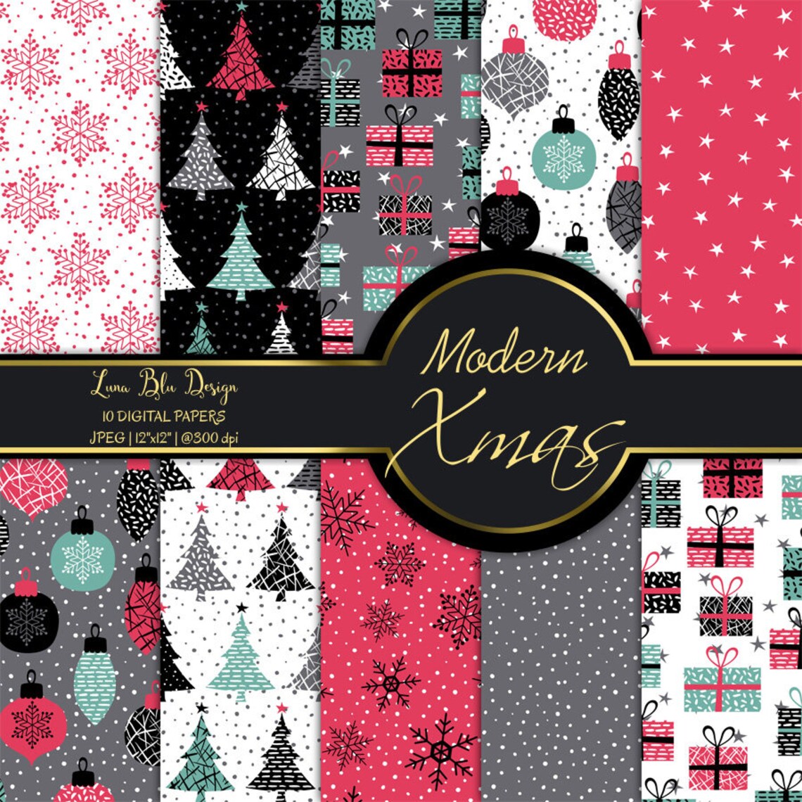 Christmas Backgrounds Seamless Christmas Digital Paper Pack - Etsy