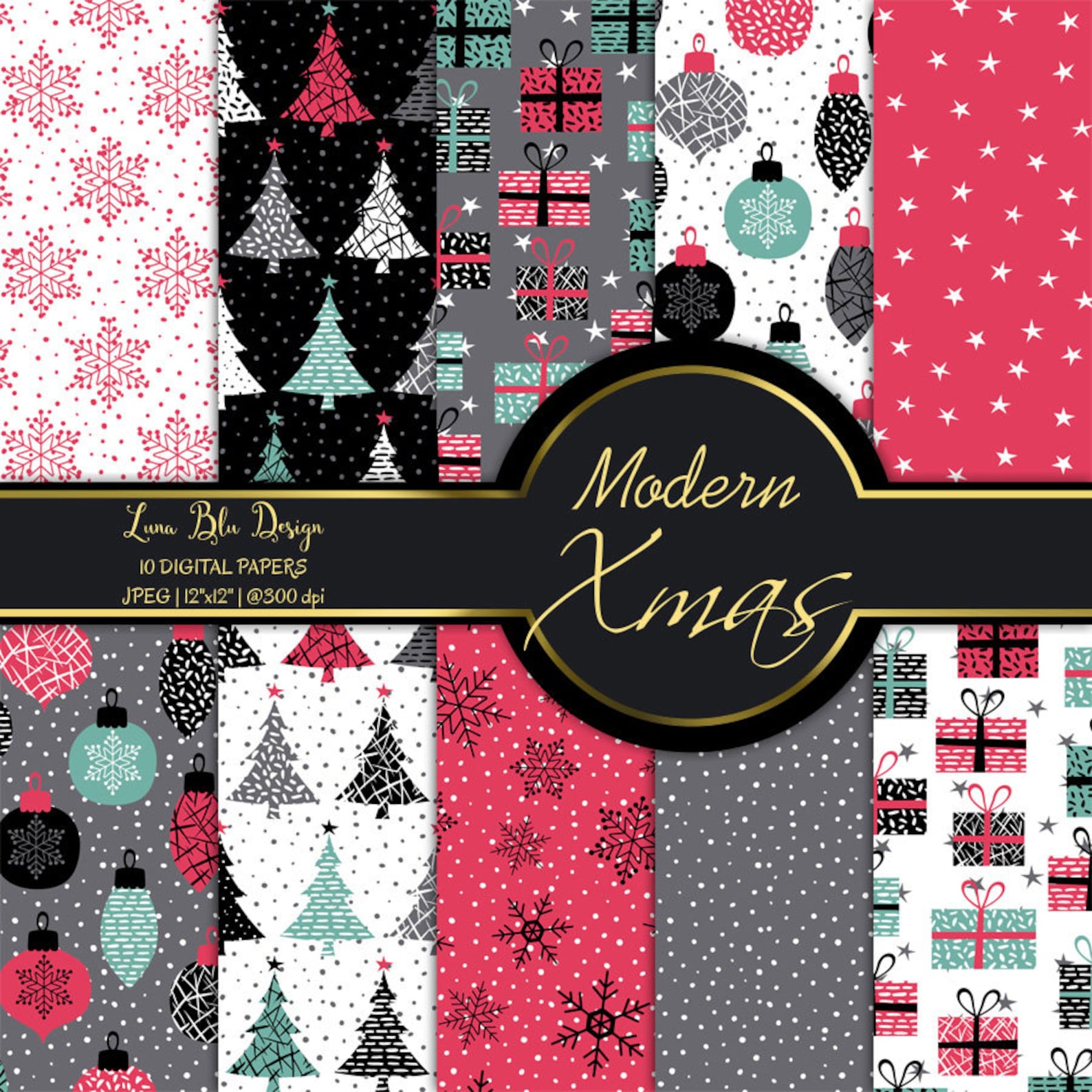Christmas Backgrounds Seamless Christmas Digital Paper Pack - Etsy
