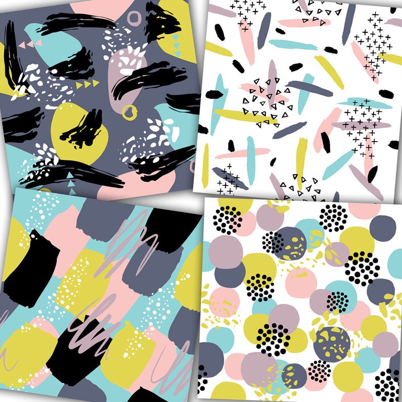 Trendy Abstract Digital Paper Abstract Backgrounds Modern | Etsy