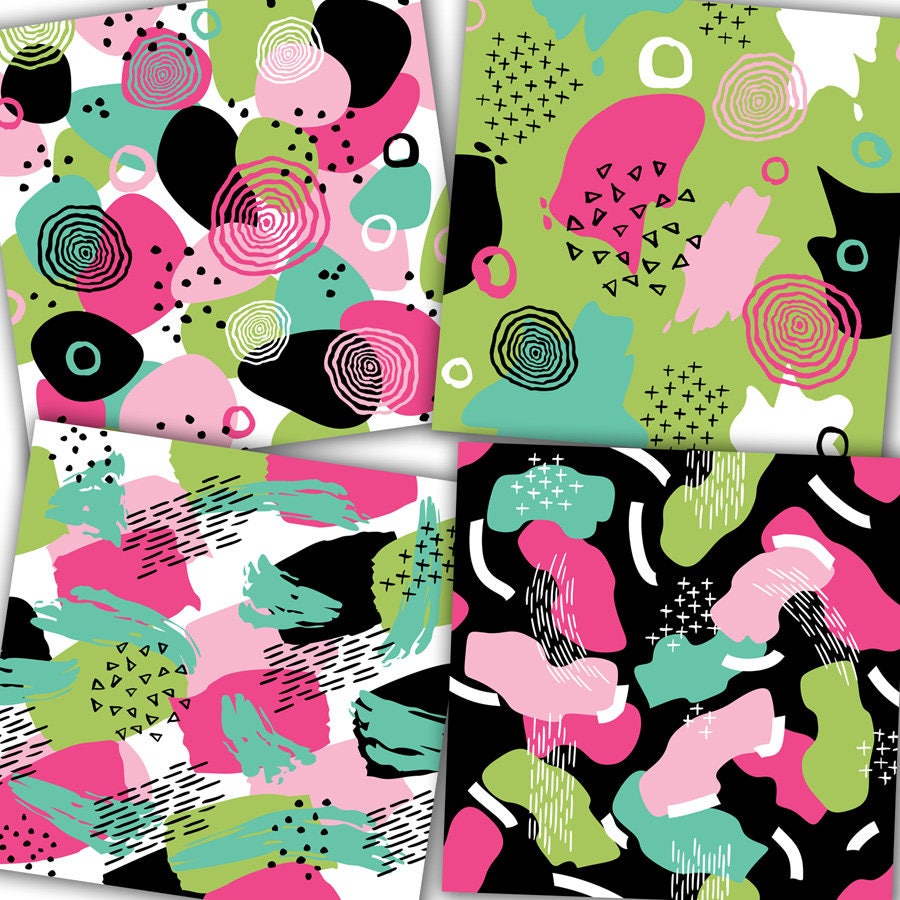 Seamless digital paper abstract digital paper modern | Etsy