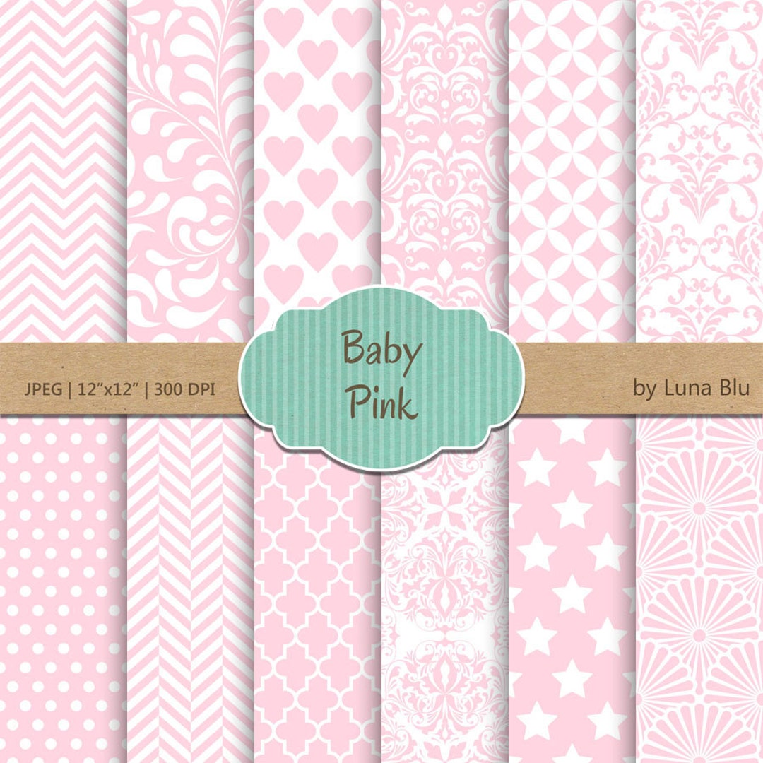 Baby Pink Digital Paper: baby Pink Patterns Soft - Etsy Canada